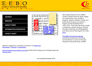 データベースに「EEBO (Early English Books Online)」追加 | BIRD